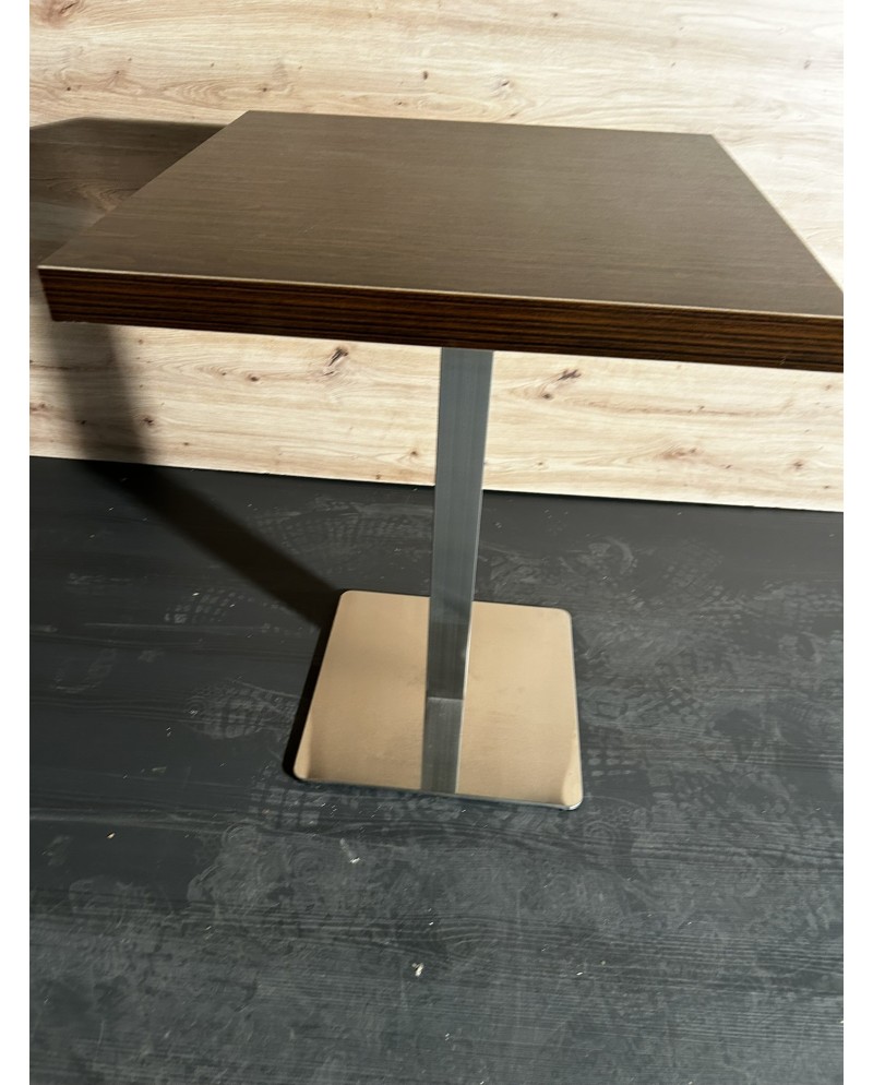 Table complète pied inox plateau rond diam 60 noir